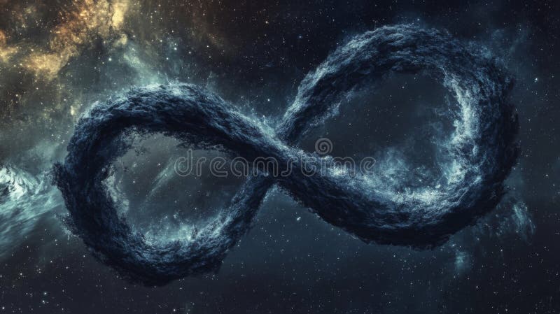 Cosmic Infinity Symbol Formed by Nebulae and Stars Stock Illustration ...