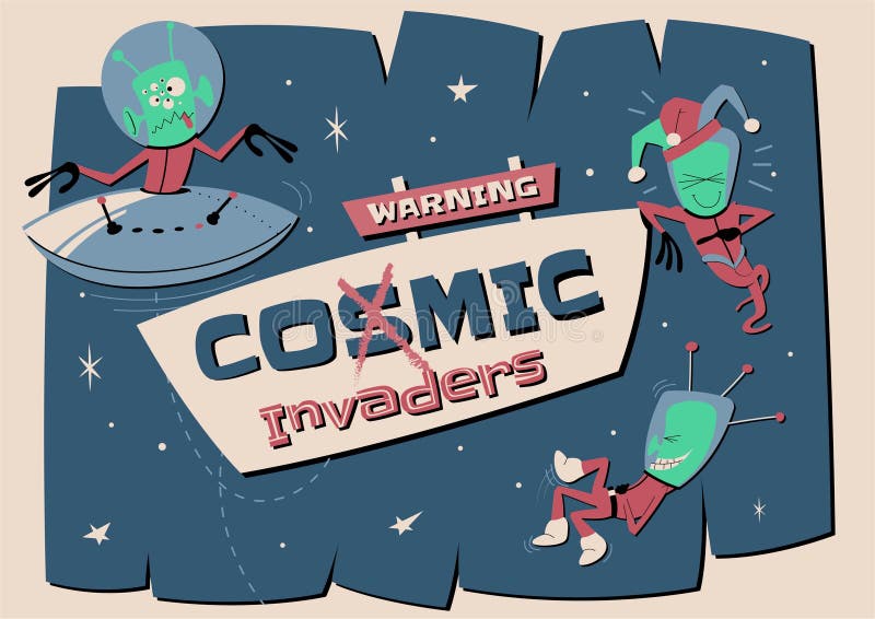 Cosmic Invaders! Comic Illustration Vector Stock Vector - Illustration ...