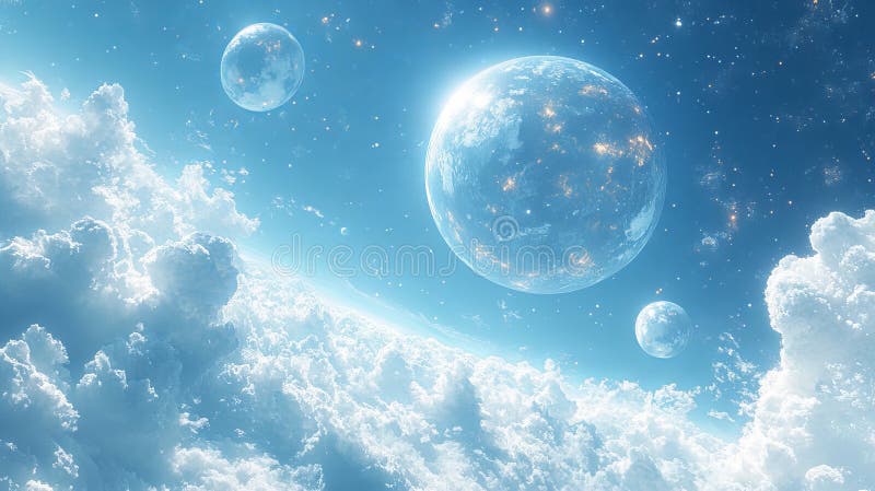 Cosmic Isolation: a Minimalist Celestial Dream Stock Illustration ...