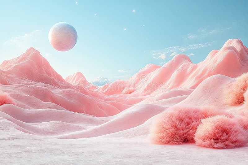 Cosmic Isolation: a Minimalist Celestial Dream Stock Illustration ...