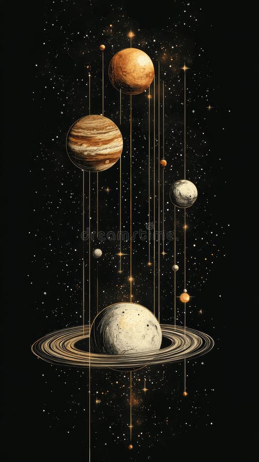 Cosmic Journey through the Solar System with Planets and Stars in a ...