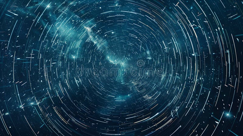 Abstract Cosmic Star Trails Night Sky Circular Light Trails Rotating ...