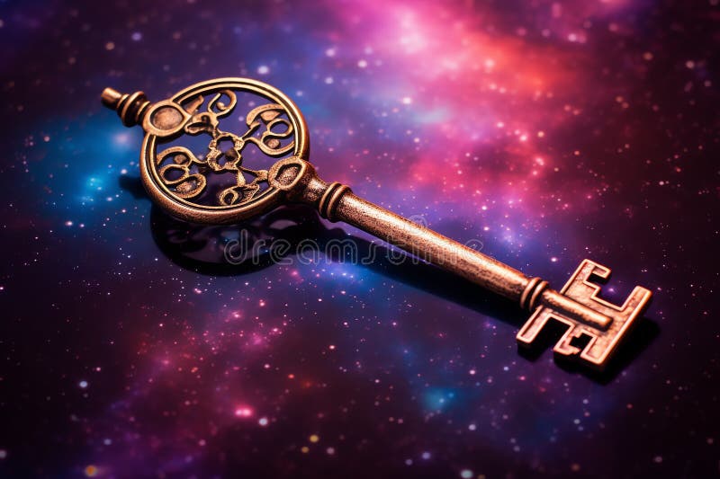 Cosmic Key Fantasy Sky Night Gazing Stock Illustration - Illustration ...
