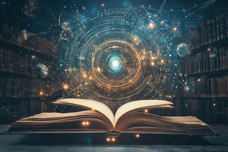 Cosmic Knowledge: Unveiling Secrets in an Ancient Library Stock ...