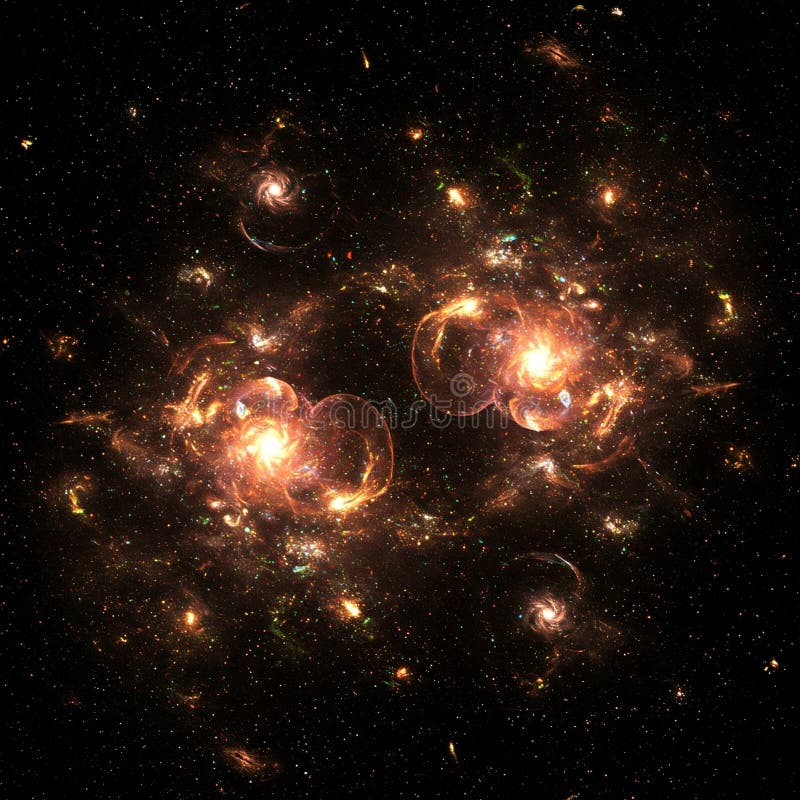 Cosmic Landscape Star Clusters Nebulous Gas (Generated with AI) Stock ...