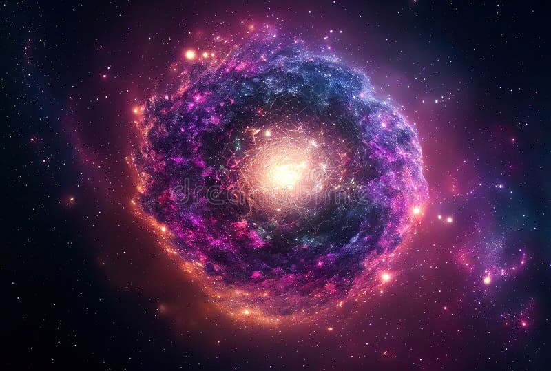 Cosmic Landscape with Intelligence and Stars Stock Illustration ...