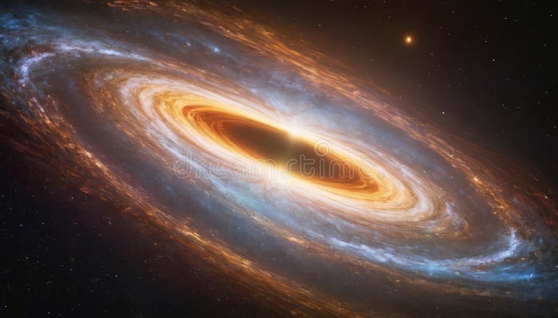 A Cosmic Landscape, a Ring Nebula in the Middle of the Stars Stock ...