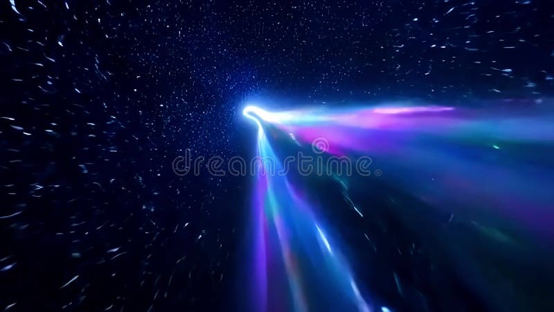 Cosmic Light Beams Radiate through Dark Space Stock Video - Video of ...