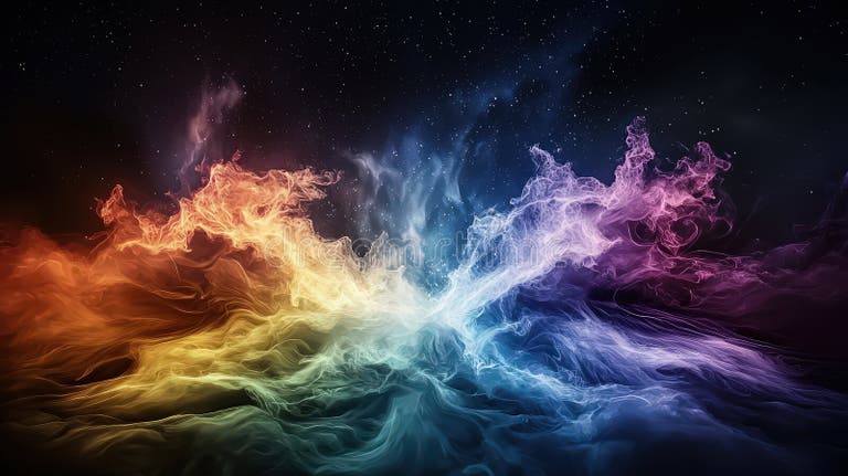 Cosmic Light Patterns Displaying Aurora-like Effects Universe Digital ...