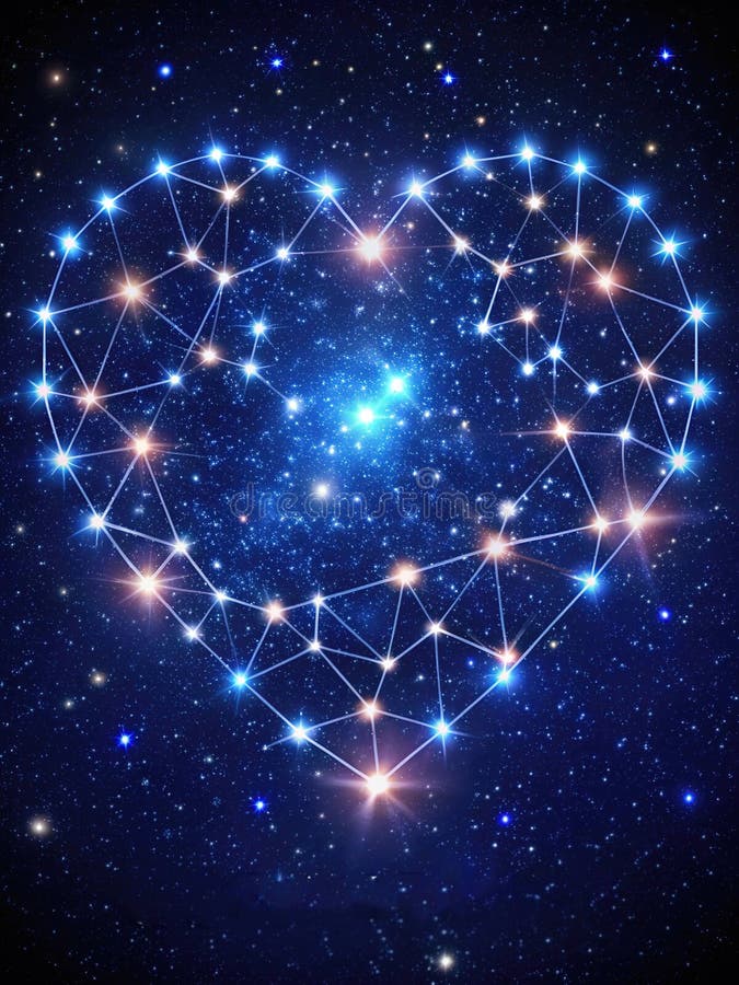 Cosmic Love Stars and Constellations Aligning Stock Illustration ...