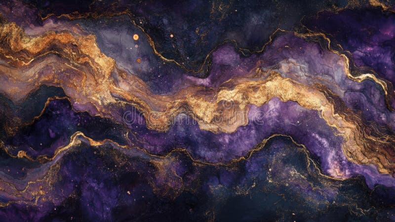 Cosmic Marble Texture with Gold Glitter and Purple Hues Stock ...