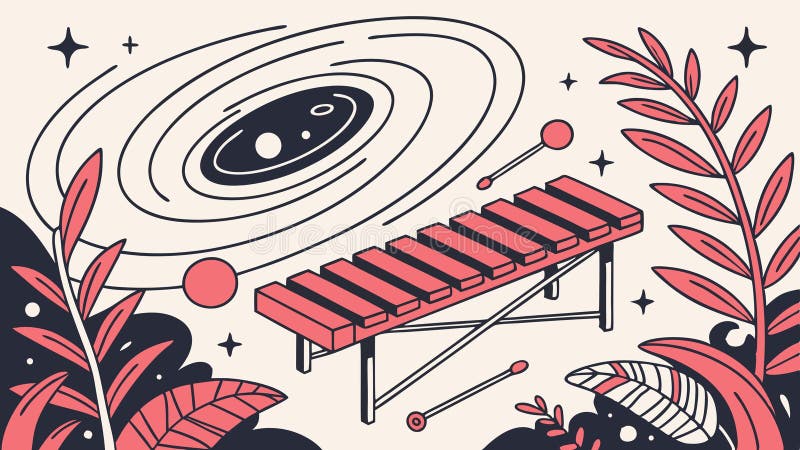 Cosmic Marimba in Celestial Abstract Landscape Vector Art, Vector ...