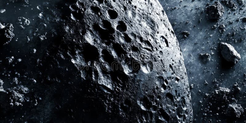 Cosmic Meteorite Metal Background with Deep Craters, Space Dust ...