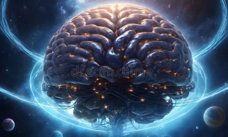 Cosmic Mind Illuminating the Universe AI Generated Stock Photo - Image ...
