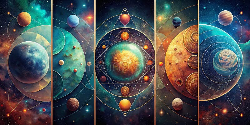 Cosmic Minimalism VintageInspired Space Illustrations for Modern Design ...