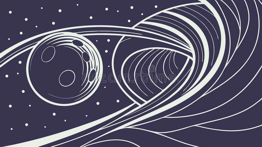 Cosmic Moon and Wavy Vortex, Abstract Space Vector, Vector Design ...