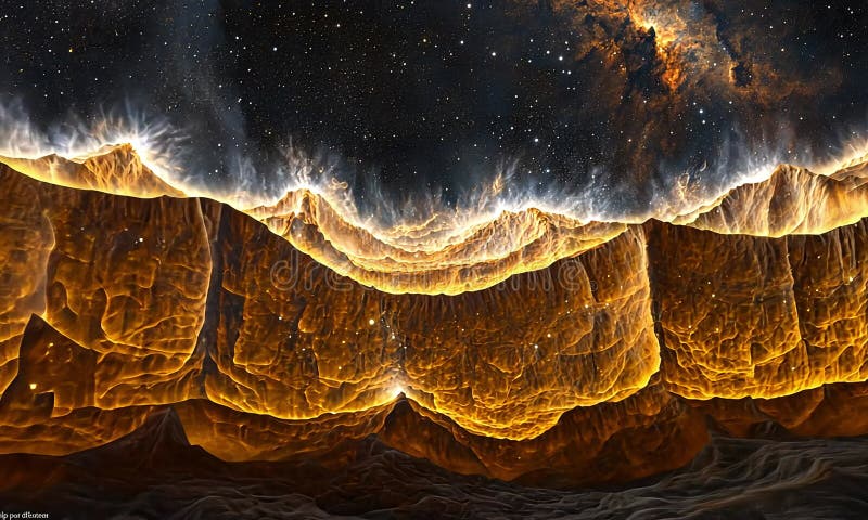 Cosmic Mountain Range Illuminated by Stellar Dust Stock Footage - Video ...