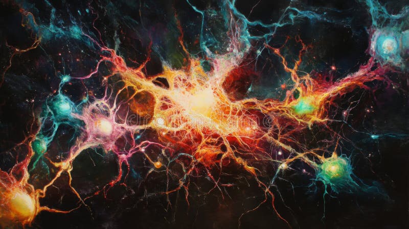 Cosmic Nebula an Abstract Painting of Celestial Bodies Stock ...