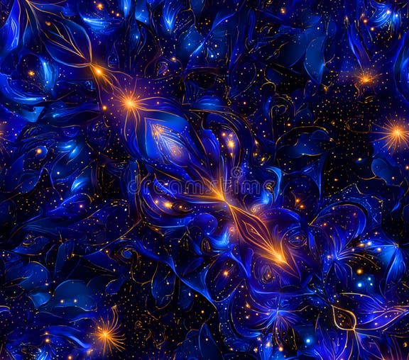 Cosmic Nebula Abstract Space Background with Blue and Orange Celestial ...