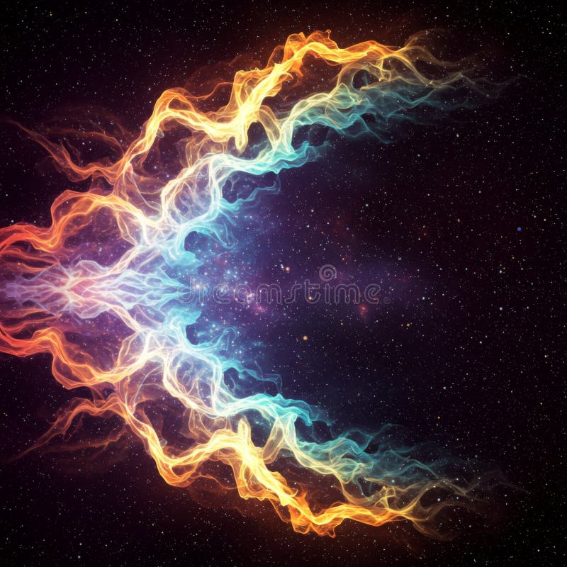 Cosmic Nebula: Abstract Space Background with Vibrant Orange and Blue ...