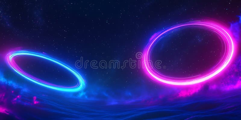 Cosmic Nebula Background: Abstract Space Rings Wallpaper Stock ...