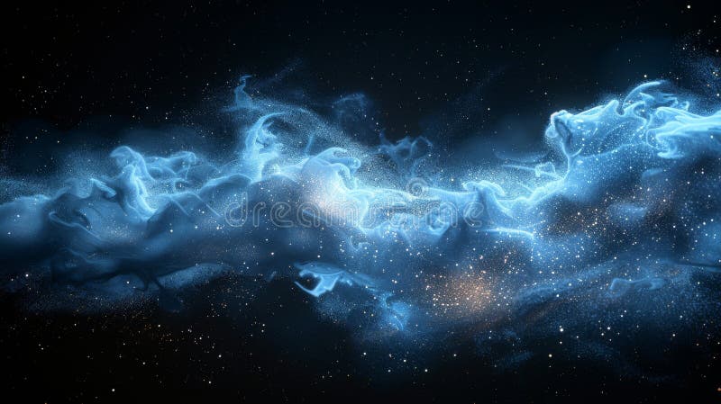 Cosmic Nebula with Blue Swirling Gas and Stars Stock Image - Image of ...