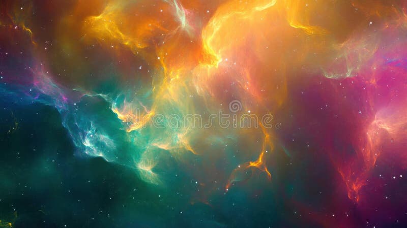 Cosmic Nebula, Celestial Clouds of Gas and Dust Stock Illustration ...