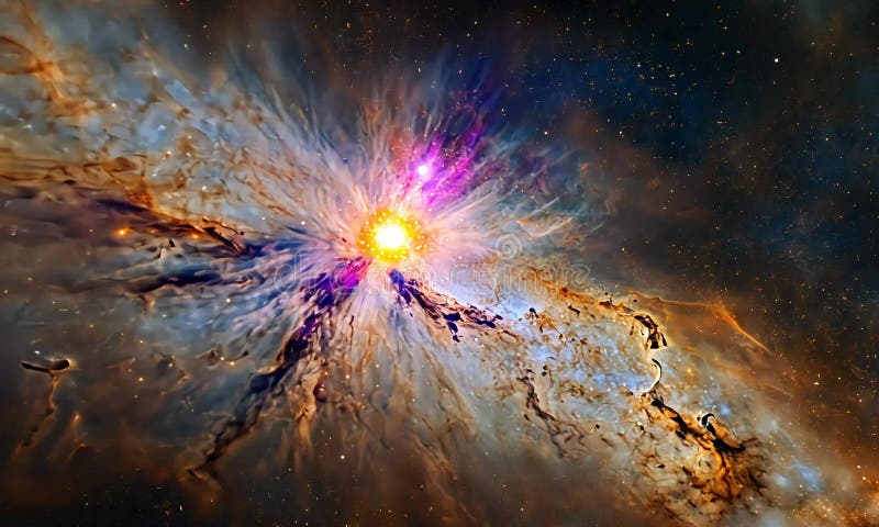 Cosmic Nebula Explosion Stellar Birth, Space Dust, Galaxy Background ...