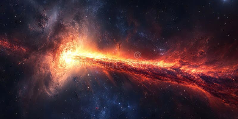 Cosmic Nebula Fiery Space Background Image Stock Illustration ...