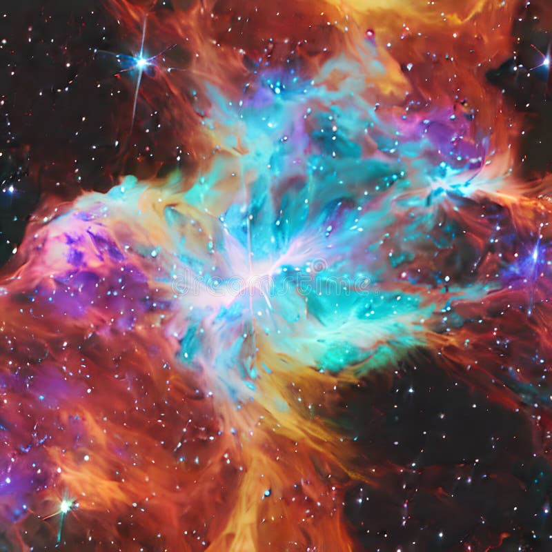 Cosmic Nebula, Generative AI Illustration Stock Illustration ...