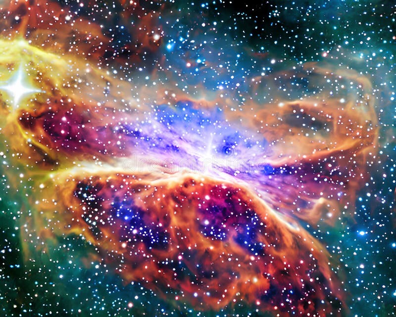 Cosmic Nebula, Generative AI Illustration Stock Illustration ...