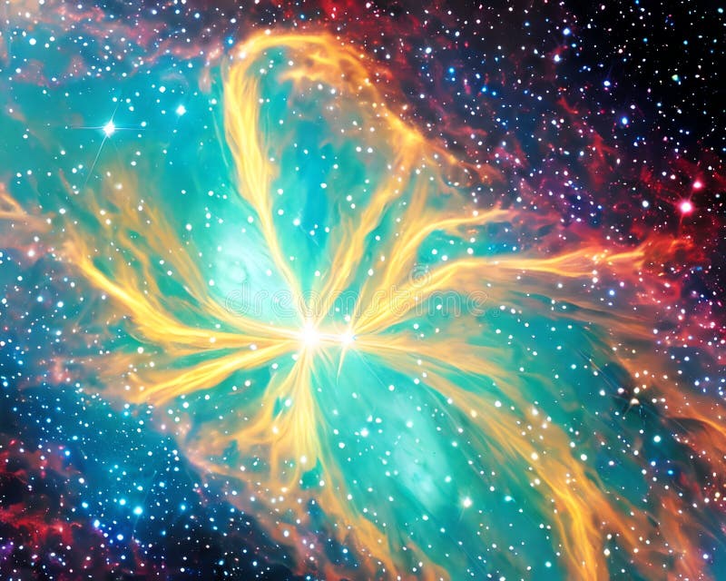 Cosmic Nebula, Generative AI Illustration Stock Illustration ...