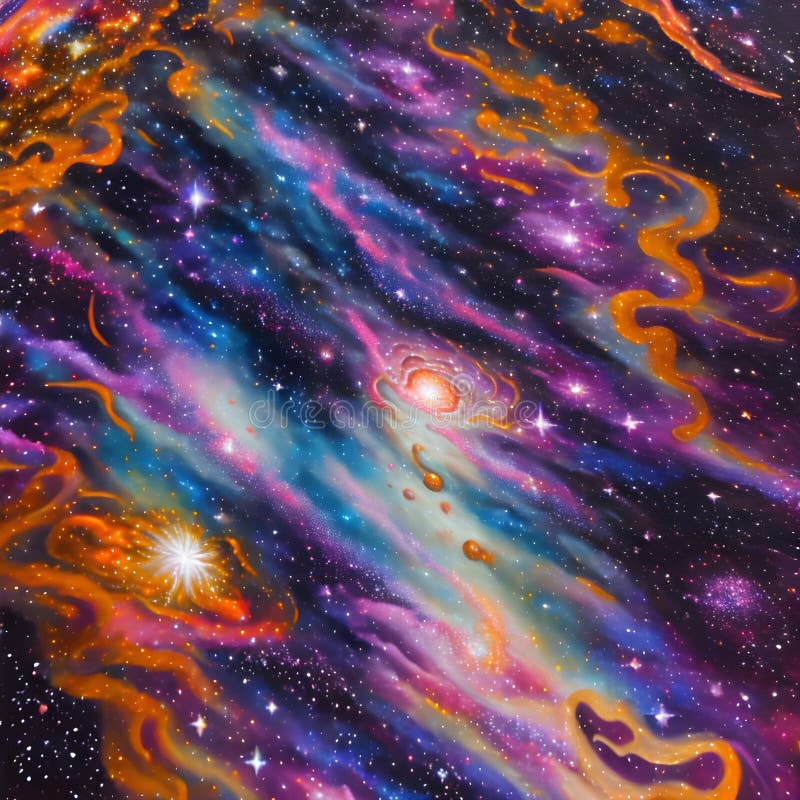 Cosmic Nebula, Generative AI Illustration Stock Illustration ...