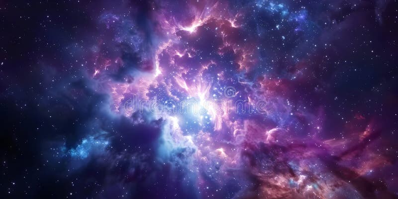 Cosmic Nebula Illustration - a Vibrant Starry Night Sky Stock ...