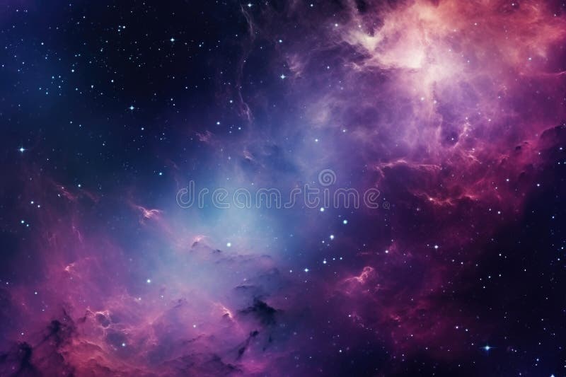 Cosmic Nebula in Purple Hues Stock Illustration - Illustration of ...