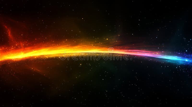 Cosmic Nebula Rainbow Streak Across Starry Night Stock Illustration ...