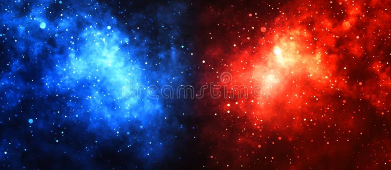 Cosmic Nebula Red and Blue Starry Night Sky Background Stock ...