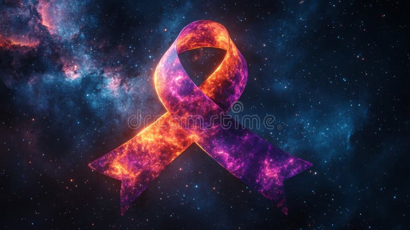 Cosmic Nebula Ribbon Awareness Symbol Stock Illustration - Illustration ...