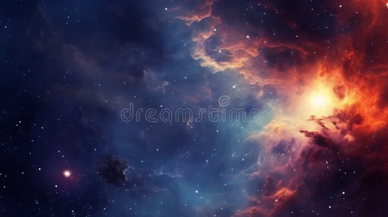 Cosmic Nebula Stellar Cloudscape Interstellar Dust and Stars Stock ...