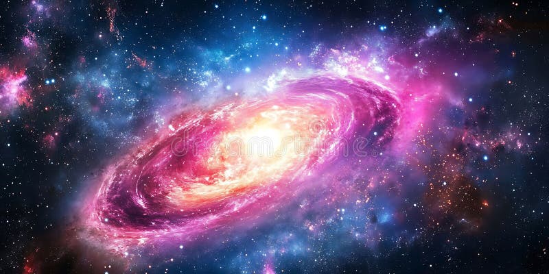 Cosmic Nebula Stunning Space Galaxy Background Image Stock Illustration ...