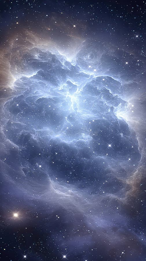 Cosmic Nebula Transforming into a Glowing Neural Network in Deep Blue ...