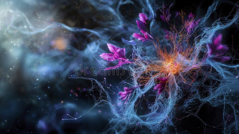 Cosmic Network Abstract Digital Art Showcasing Boundless Communication ...
