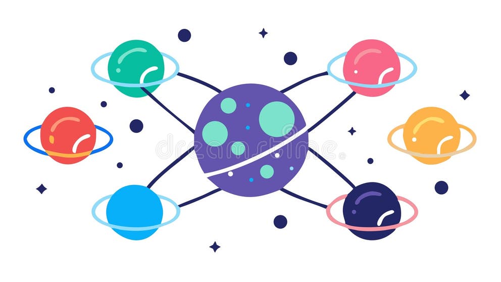 Cosmic Network Planets, Interconnected Planetary System, Galaxy ...