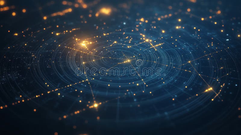 A Cosmic Network of Stars and Light Beams Creating a Stunning Visual ...