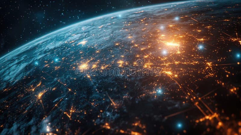 Cosmic Network: a Visual Metaphor for Connectivity and Technology Stock ...