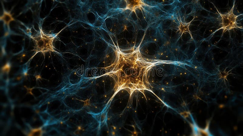 Cosmic Neural Network: Abstract Interconnected Light Stock Photo ...