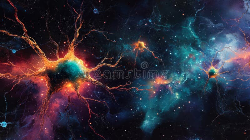 Cosmic Neural Network a Celestial Visualization of Neurons Stock ...