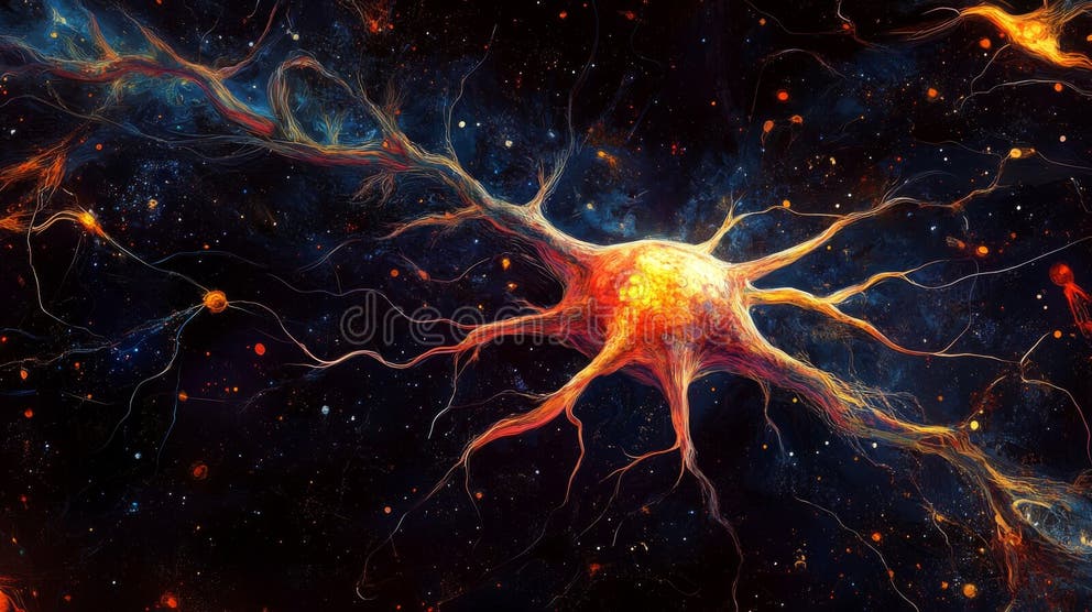 Cosmic Neuron a Celestial Nerve Cell Image Stock Illustration ...