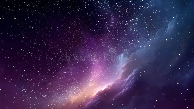 Cosmic Night Sky with Bright Stars Stock Image - Image of azure ...