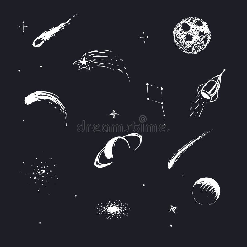 Cosmic Objects and Space Planets Stock Vector - Illustration of ...